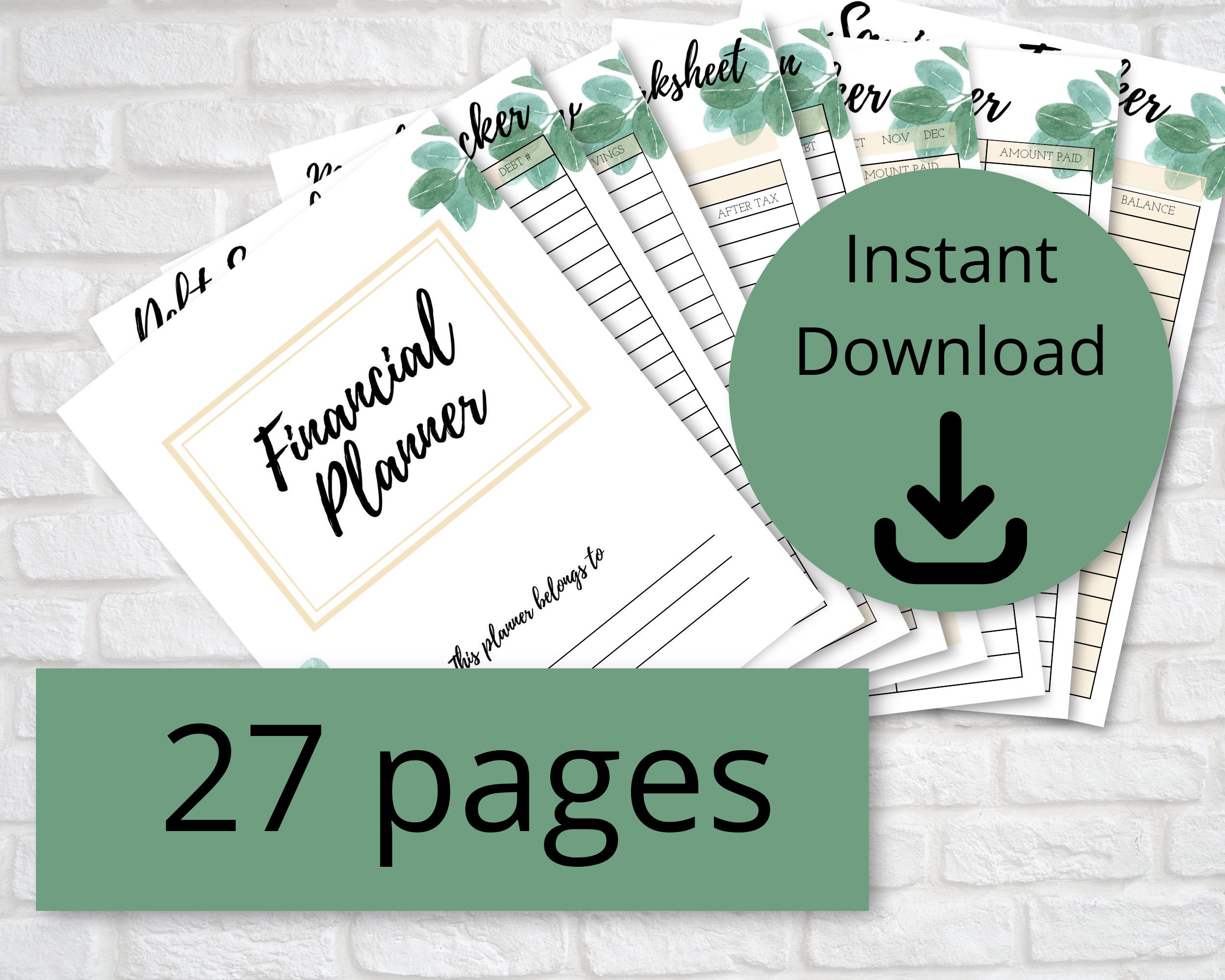 Printable Financial Planner Bundle - Etsy