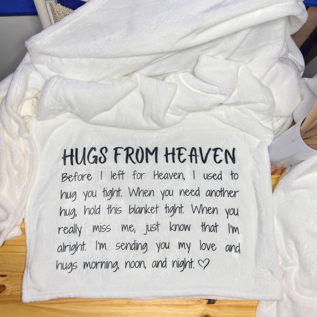 Hugs From Heaven Memorial Blanket, Personalized Memorial Gift ...