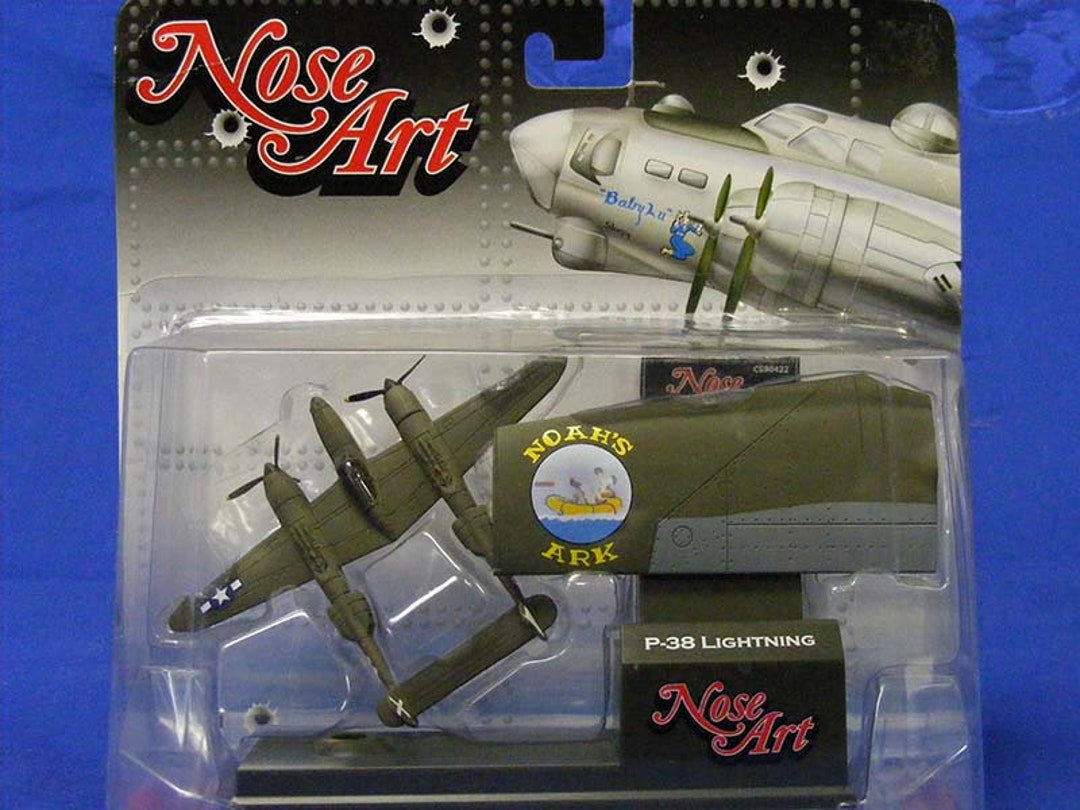 P-38 Lightning Airplane "noahs Ark" Nose Art by Corgi - Etsy
