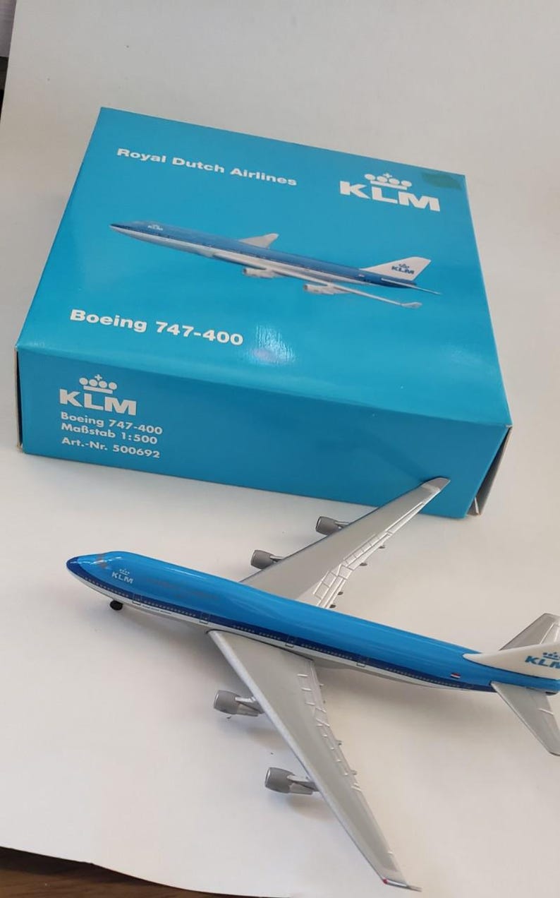 Boeing 747-400 KLM Airlines in 1:500 Scale Diecast - Etsy