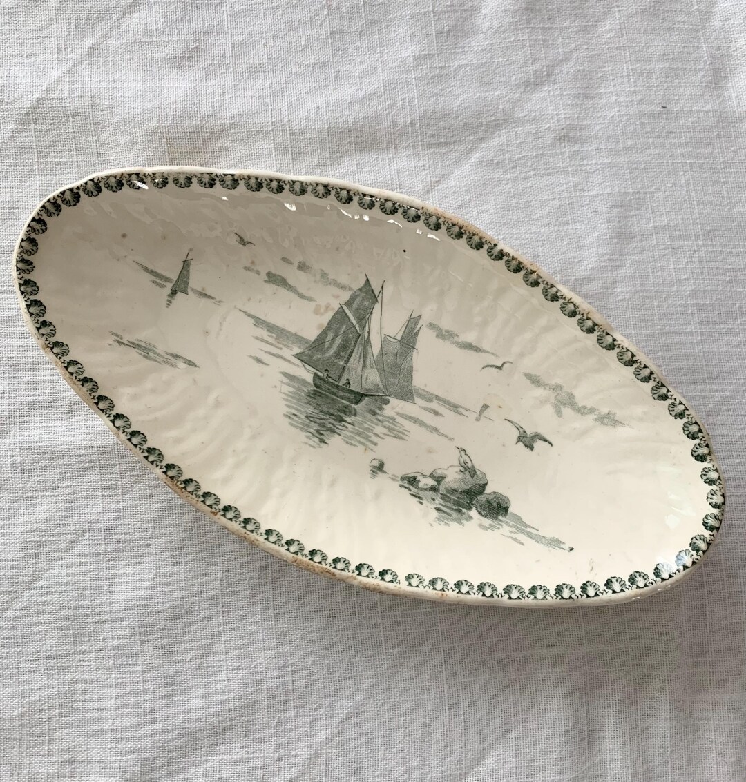 Opaque Porcelain Dish From Gien, Terre De Fer, OCEAN Decor - Etsy