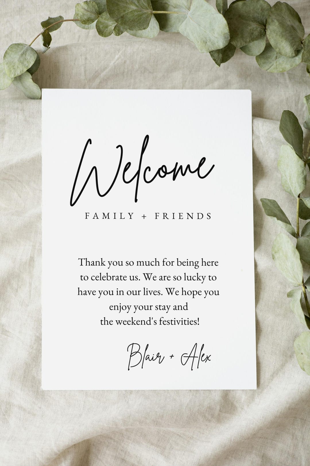 Modern Wedding Welcome Note Canva Template, 5x7, Fully Editable ...
