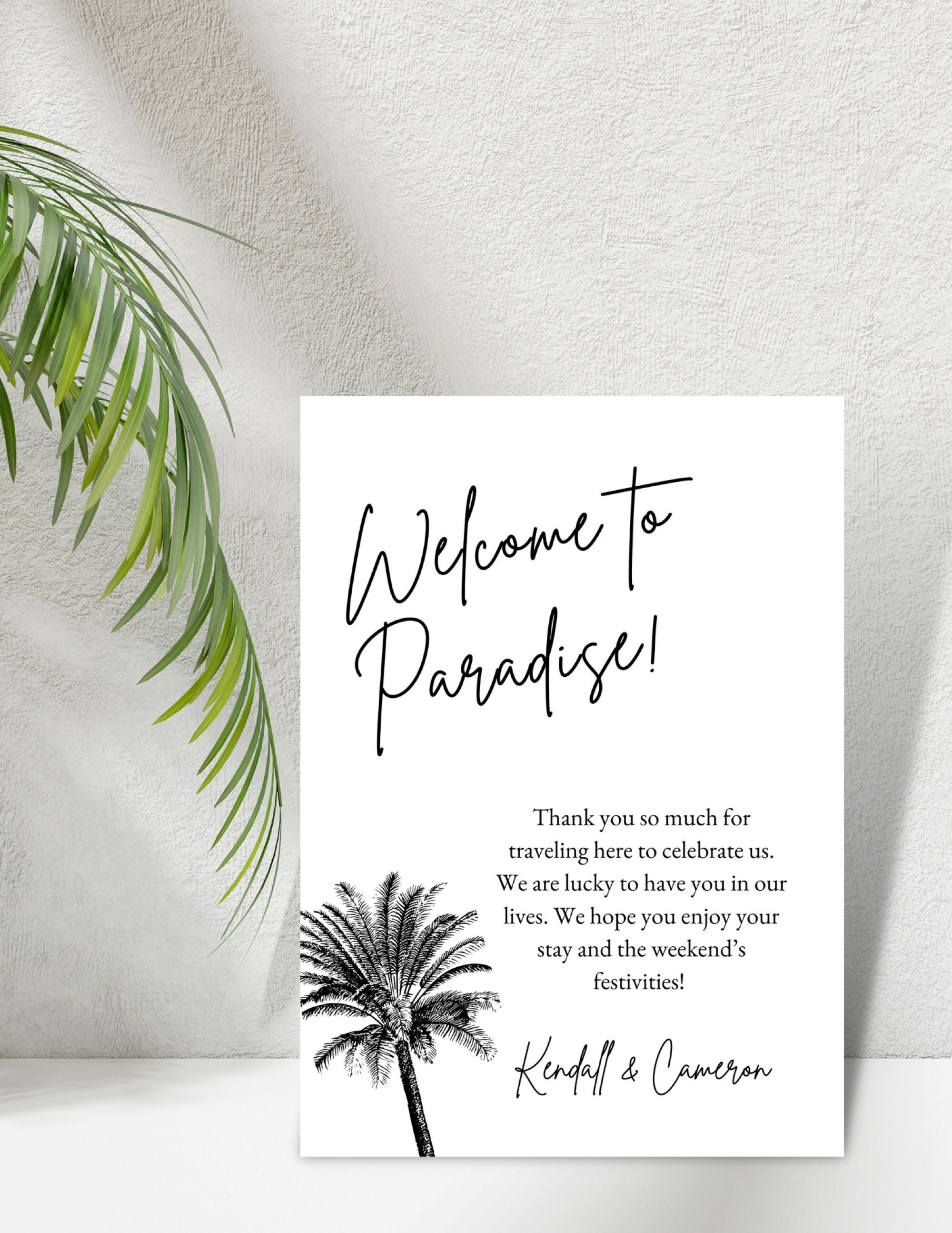 Destination Wedding Welcome Note Template, 5x7, Digital Download, Fully ...