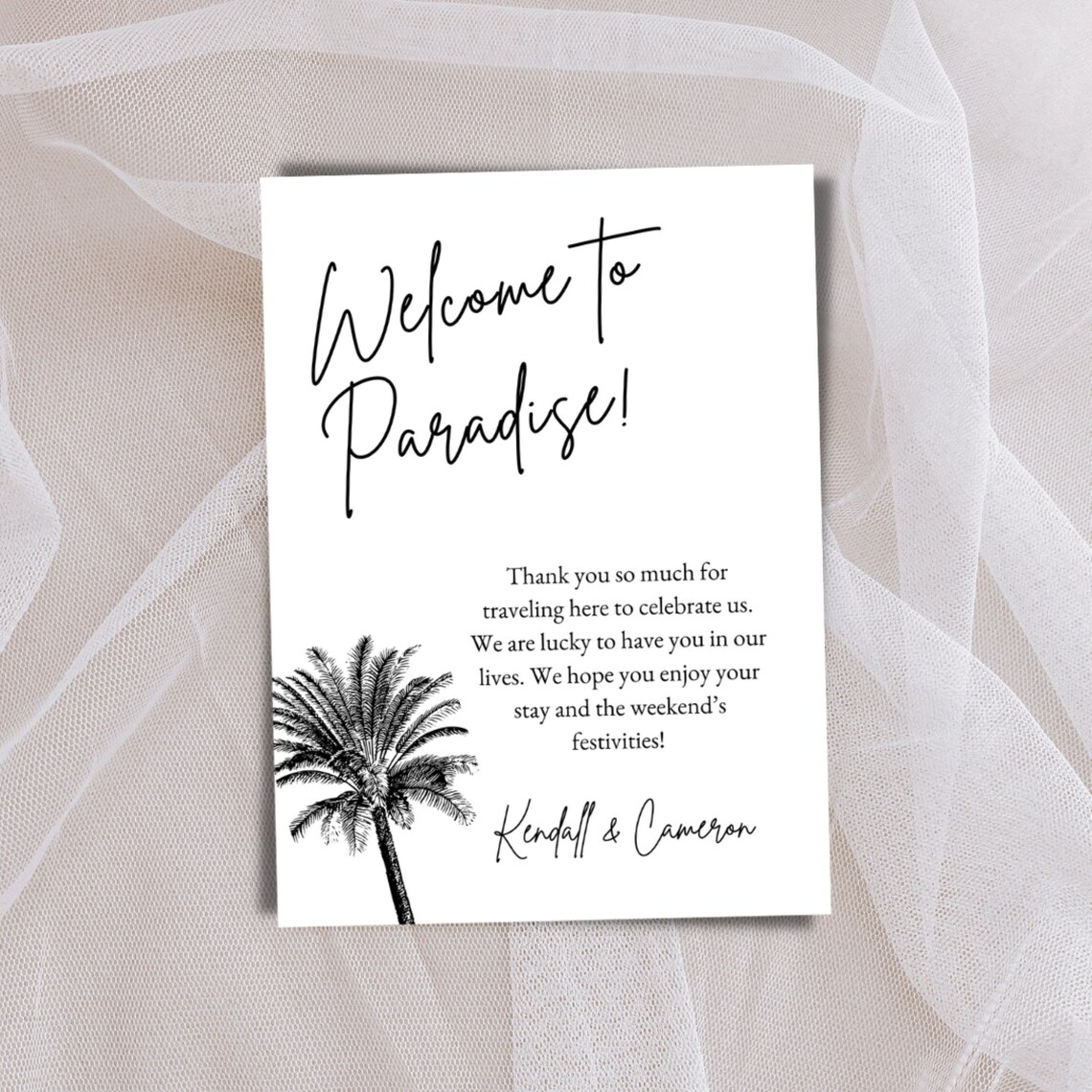 Destination Wedding Welcome Note Template, 5x7, Digital Download, Fully ...