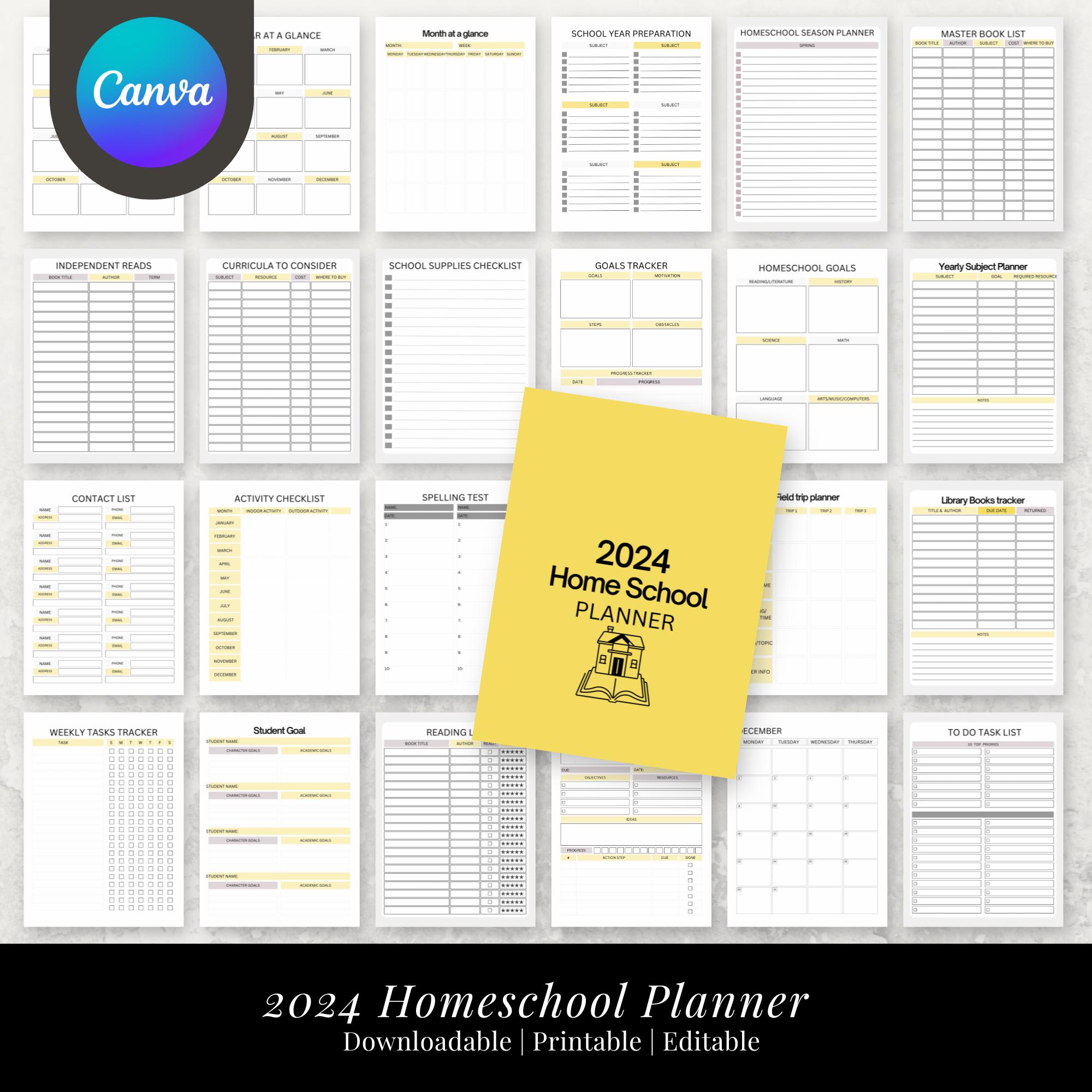 80 Page Homeschool Planner Printable Back-to-school Organizer for ...