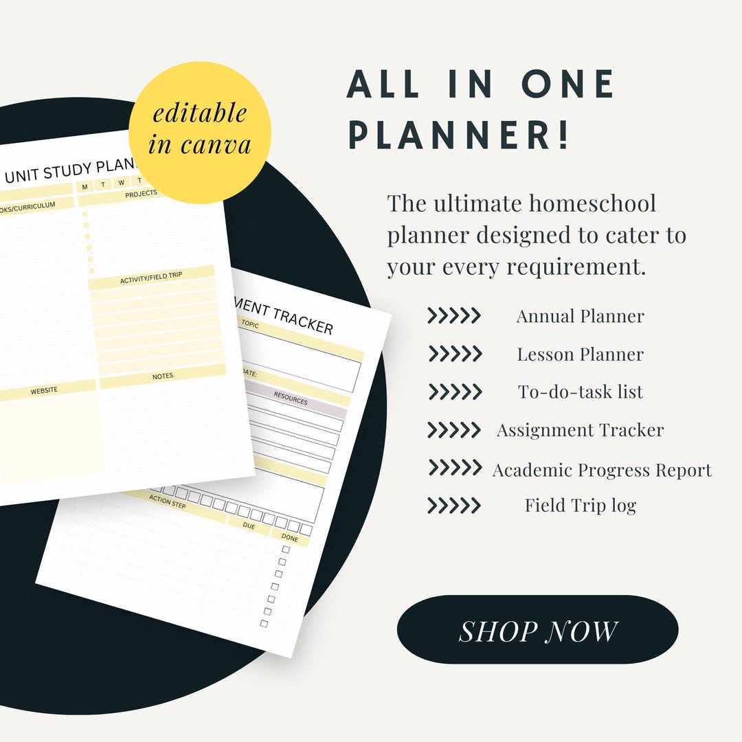 80+ Page Homeschool Planner | Printable Back-to-school Organizer ...