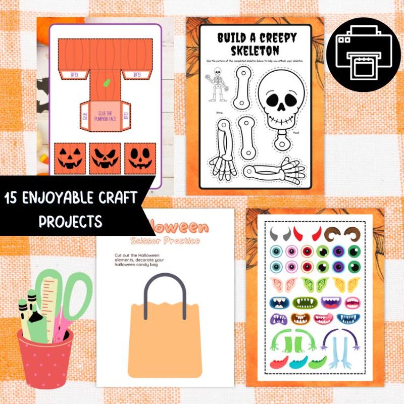 Halloween Craft Printable - Etsy