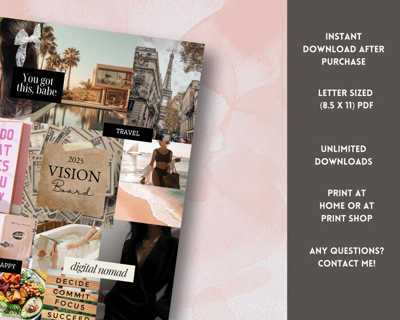 2025 Editable Vision Board Bundle With 800 Printable Photos ...
