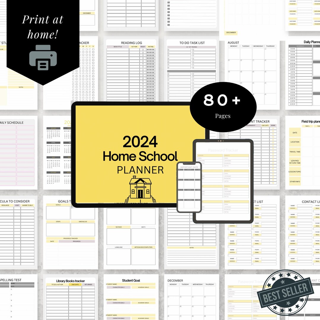 80 Page Homeschool Planner Printable Back-to-school Organizer for ...