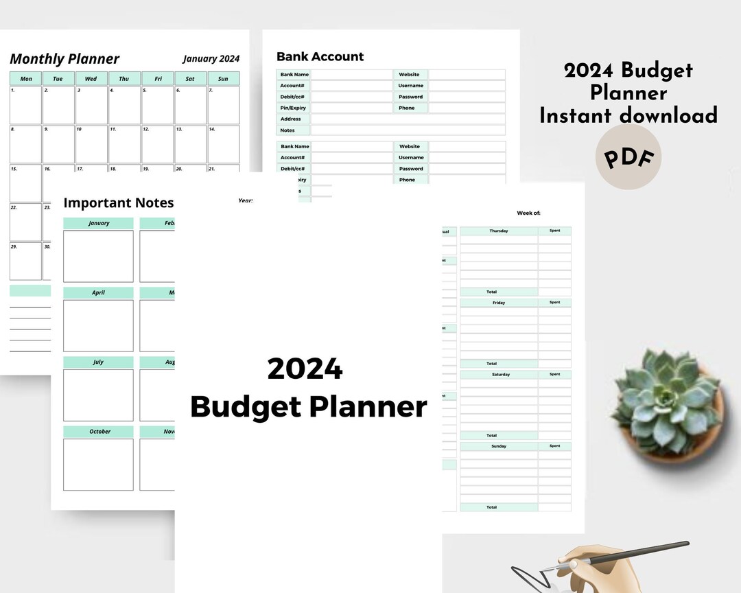 Printable Financial Budget Planner PDF for A4 and Letter Sizes - Etsy