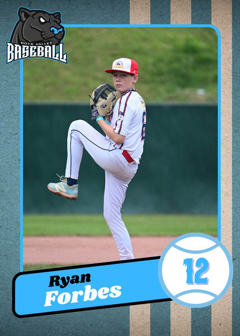 Retro Baseball Card Template: Editable Canva Design (digital Download ...
