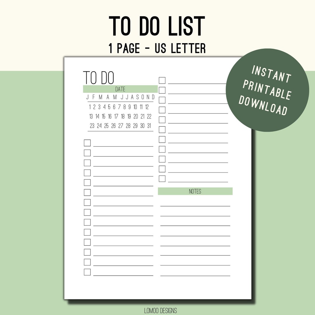 Minimalist to Do List Template Organize Tasks, Habits, & Goals INSTANT ...