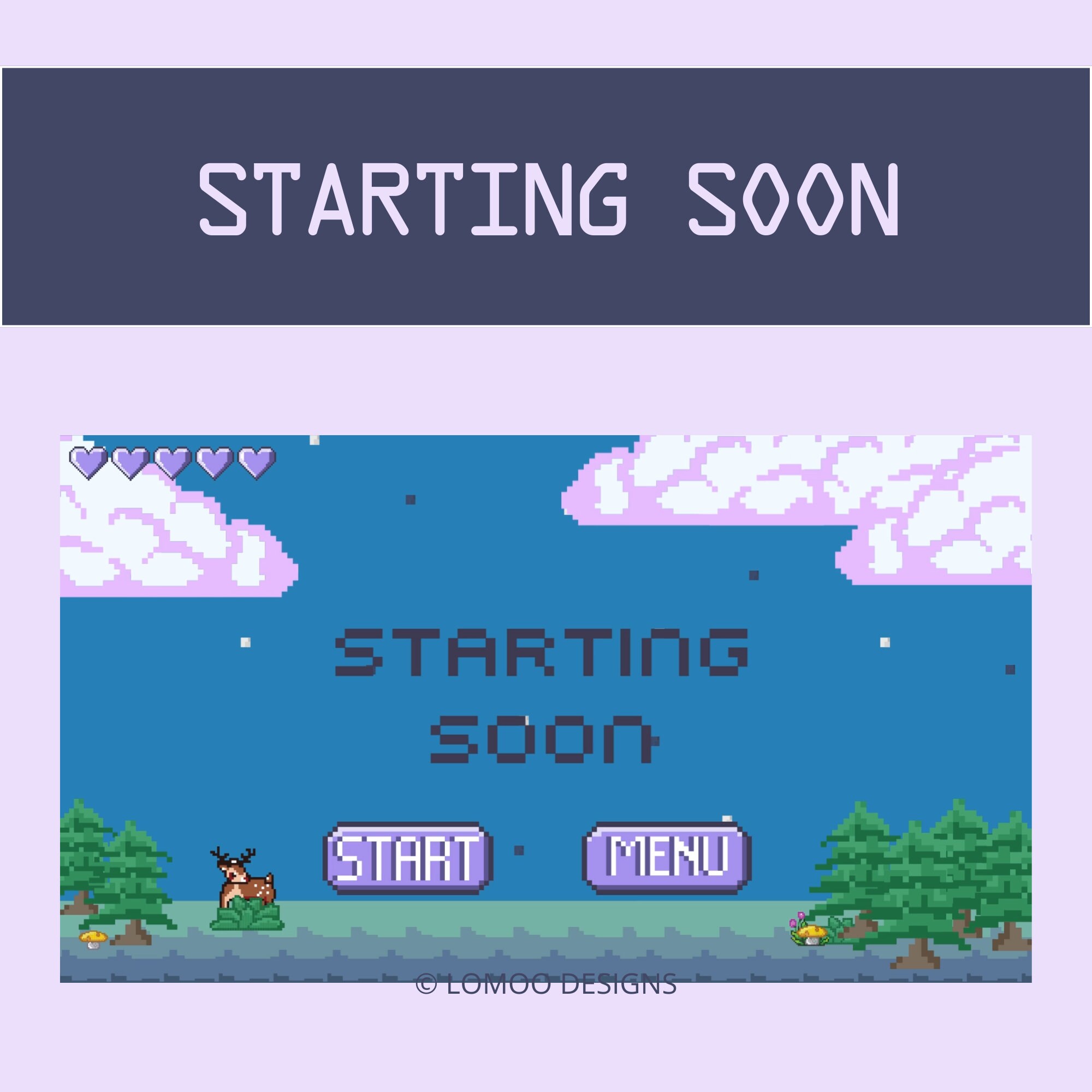 3 Animated Pixel Video Game Twitch Stream Overlays | Starting Soon, Be ...
