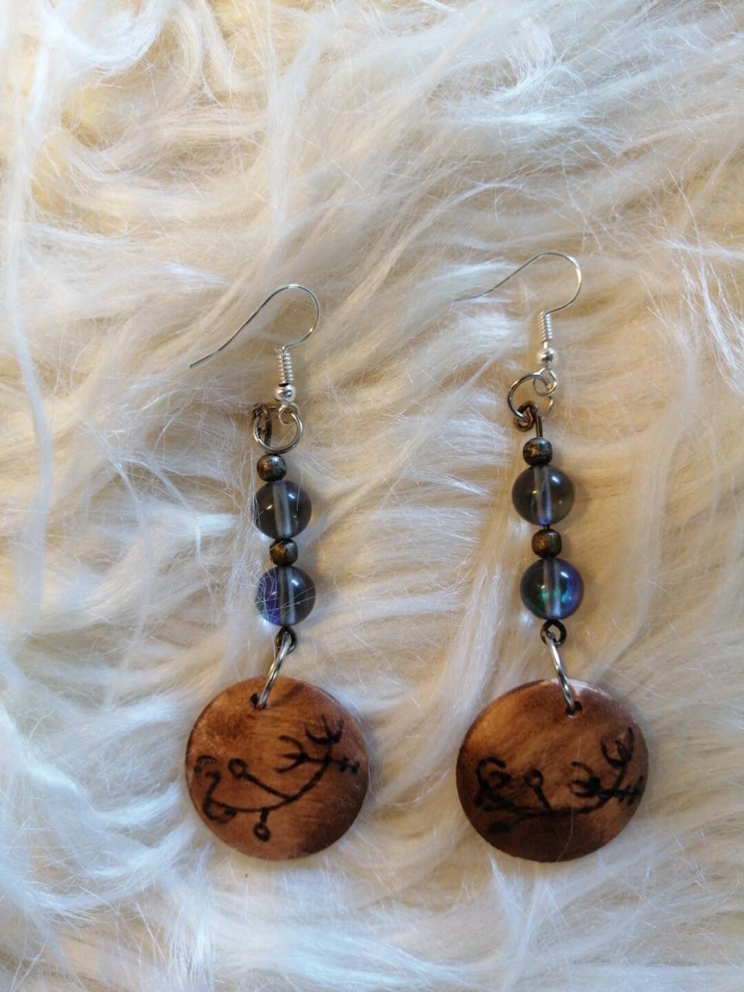 Pendientes Ottastafur, Simbología Islandesa, Pirograbado - Etsy