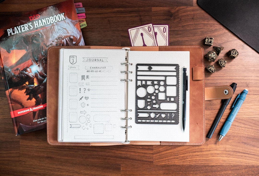 Bullet Journal Physical Template/stencil for Character Sheet, Diary and ...