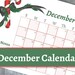 December 2021 Calendar Printable, Christmas Theme Calendar - Etsy