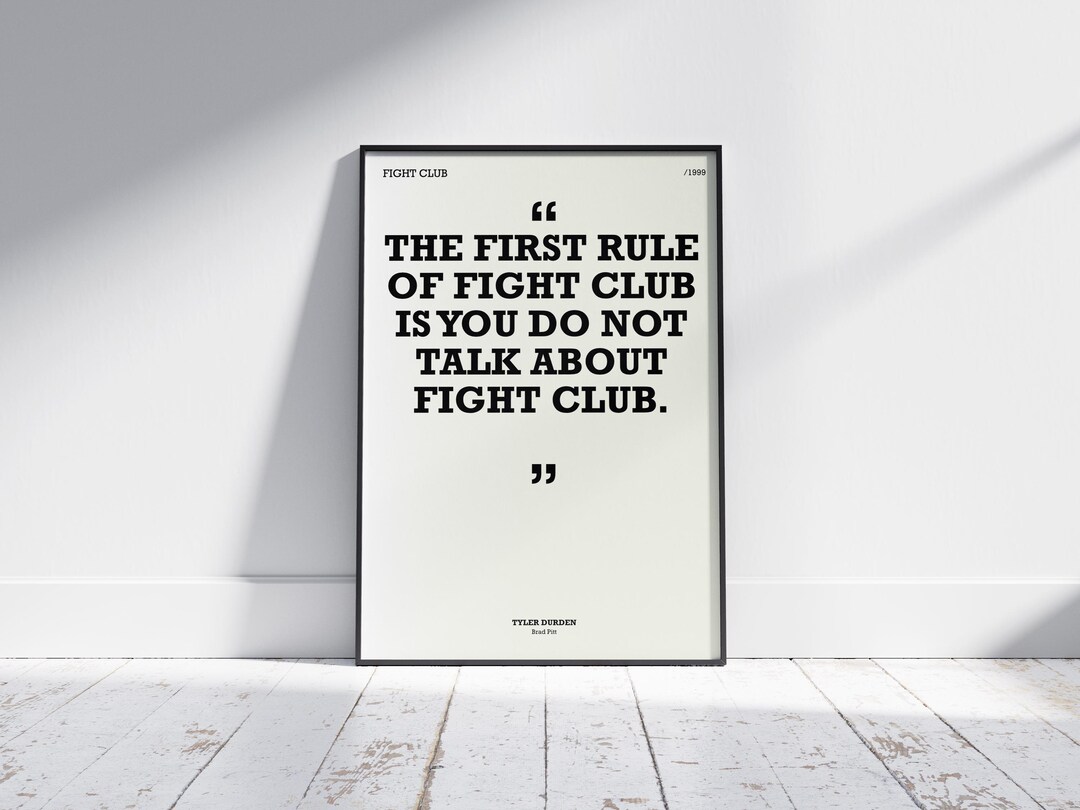 TYLER DURDEN brad Pitt, Inception, Digital Movie Poster, Wall Art With ...