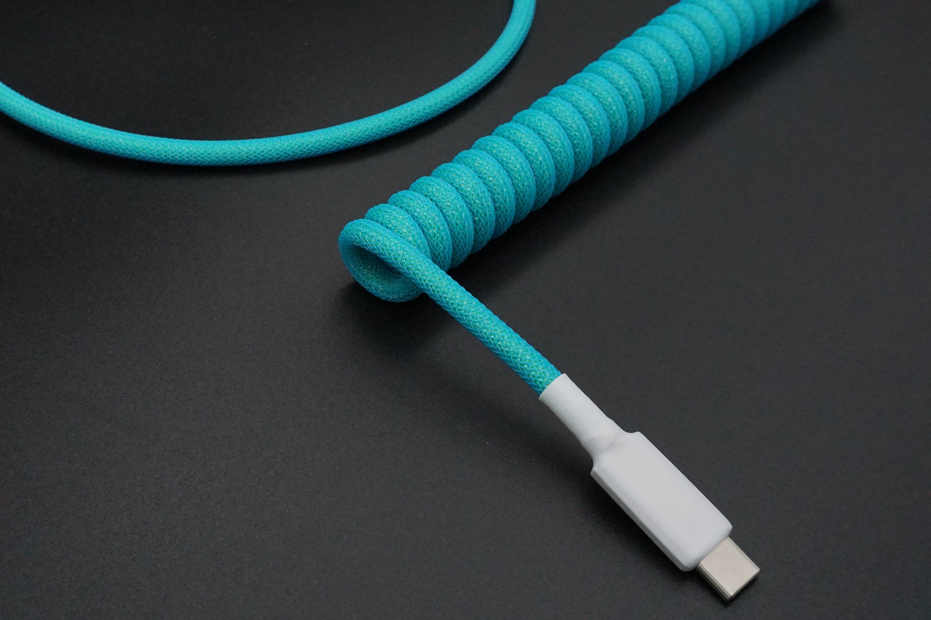 Teal Green Ocean Custom Coiled Keyboard Cable - Etsy