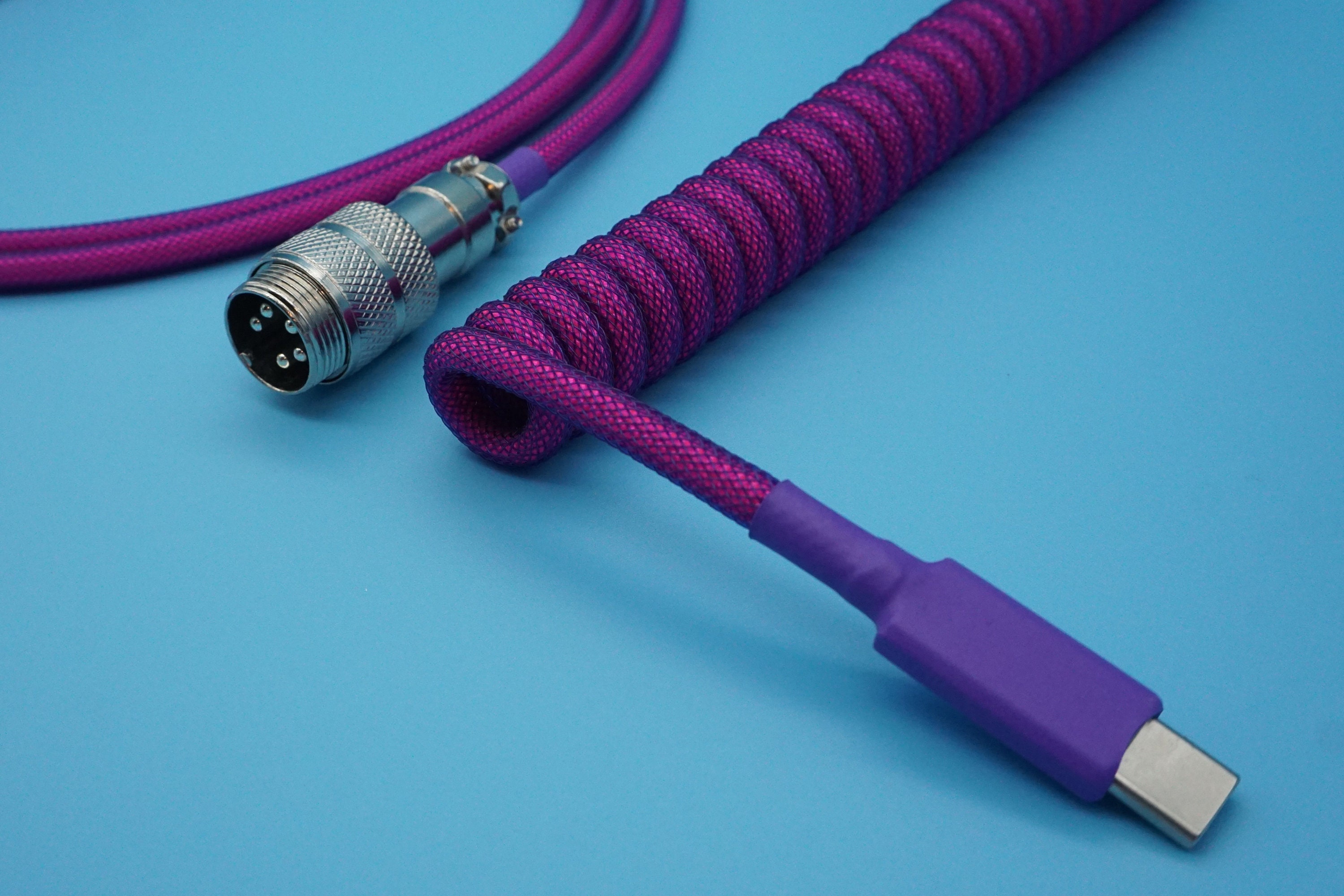 Pink & Purple Custom Coiled Keyboard Cable - Etsy