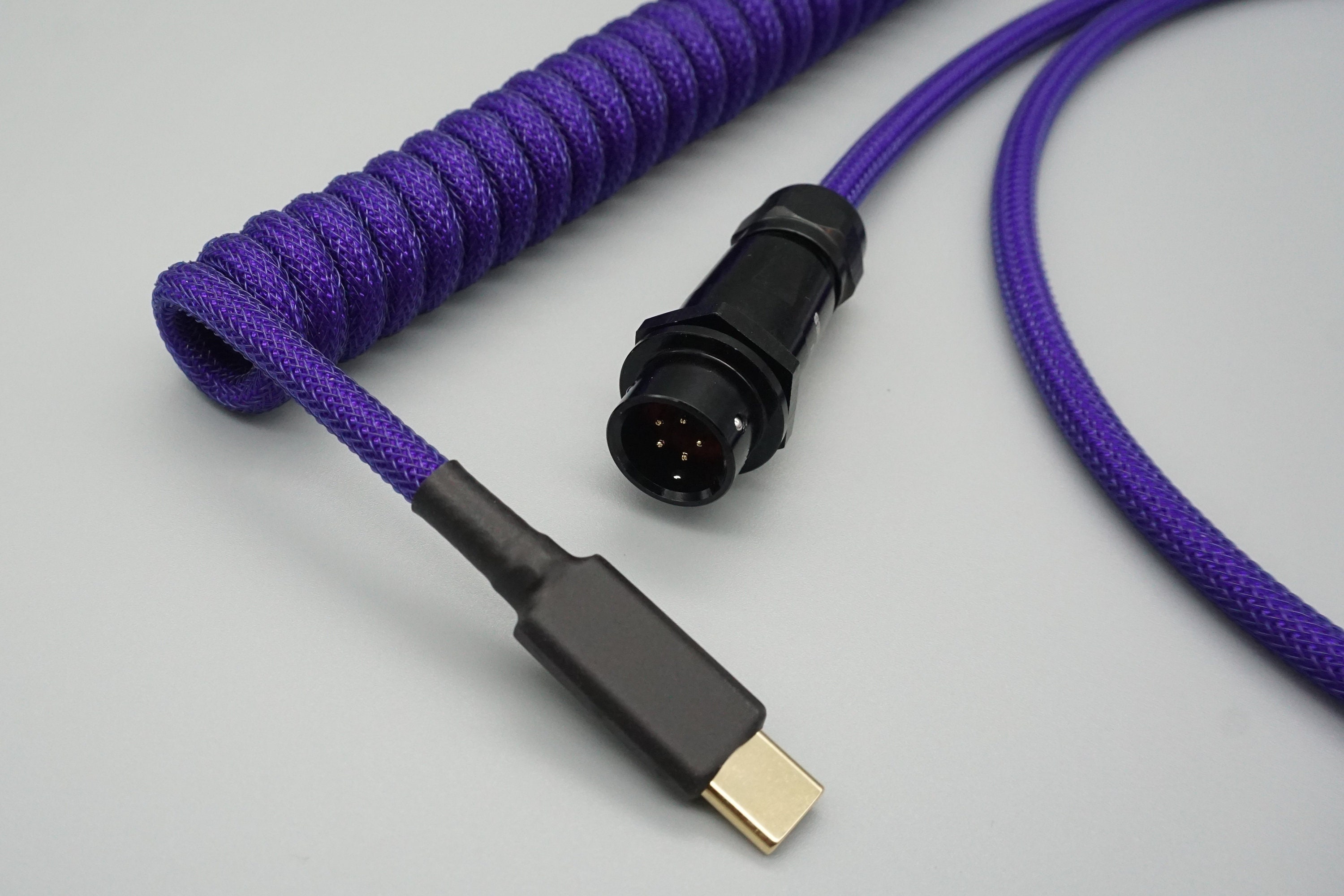 Purple & Black Custom Coiled Keyboard Cable - Etsy