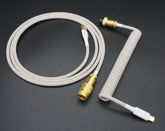 Custom Coiled Keyboard Usb Cable White Coil Cable - Etsy