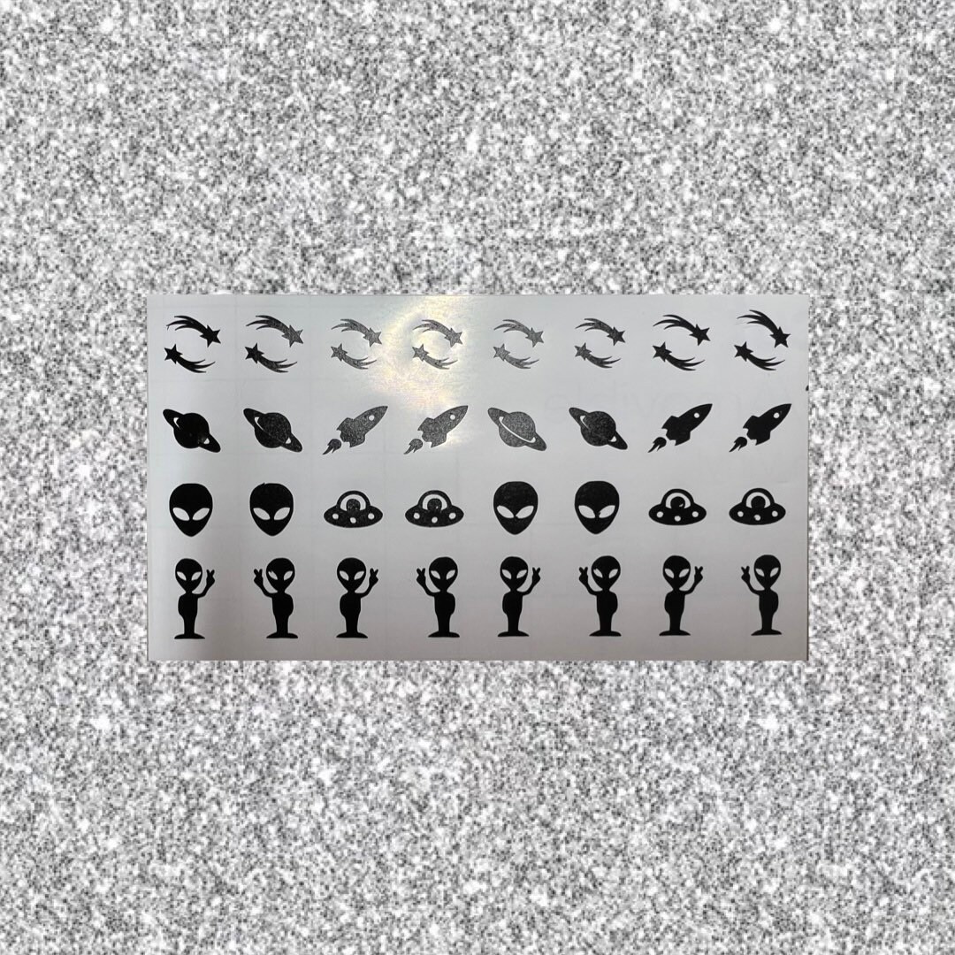 Aliens in Space Ufo Spaceship Nail Art Stickers Decals - Etsy