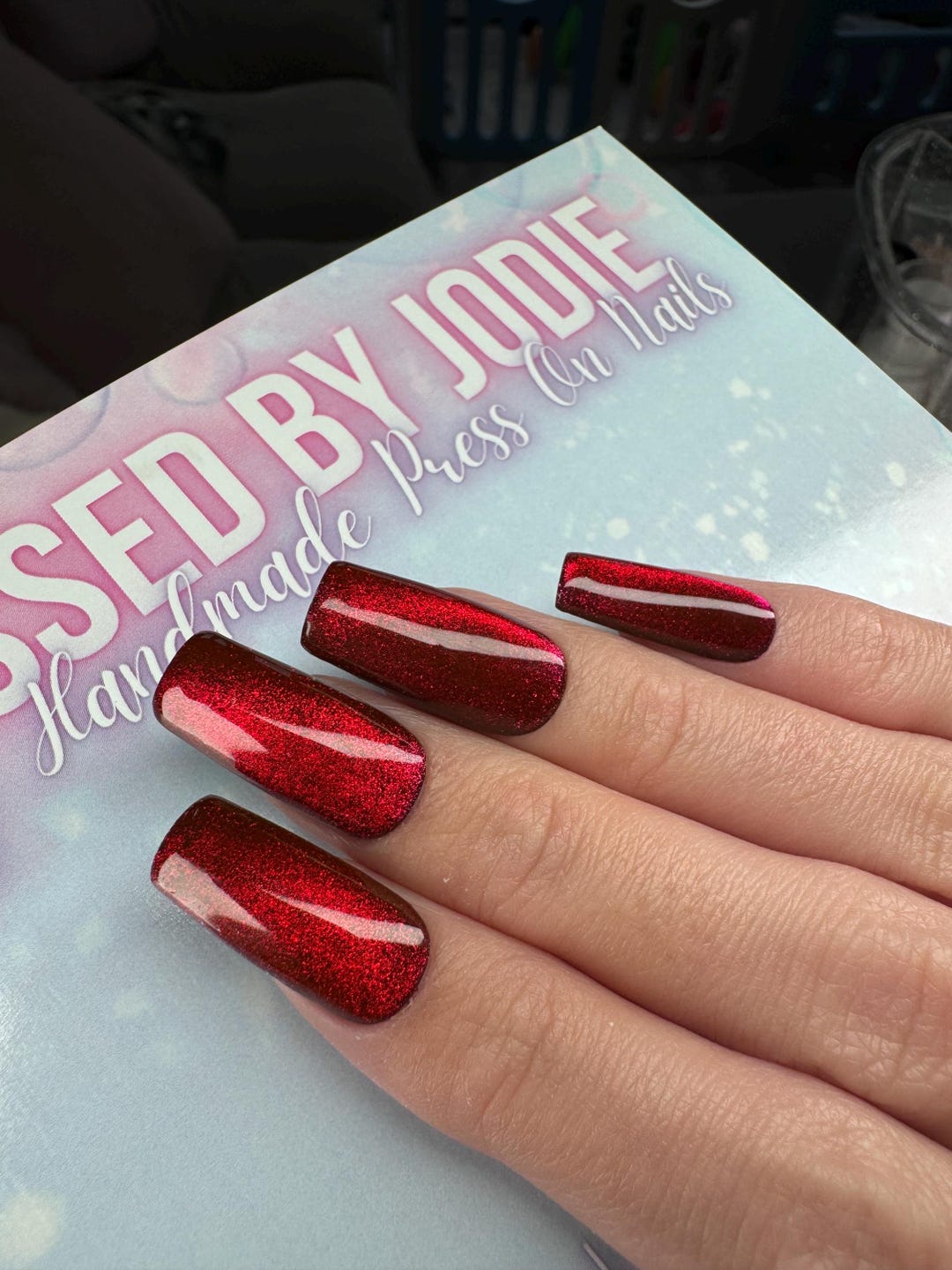 Glass Jelly Red Magentic Cat Eye Luxury Gel Press-on Nails - Etsy