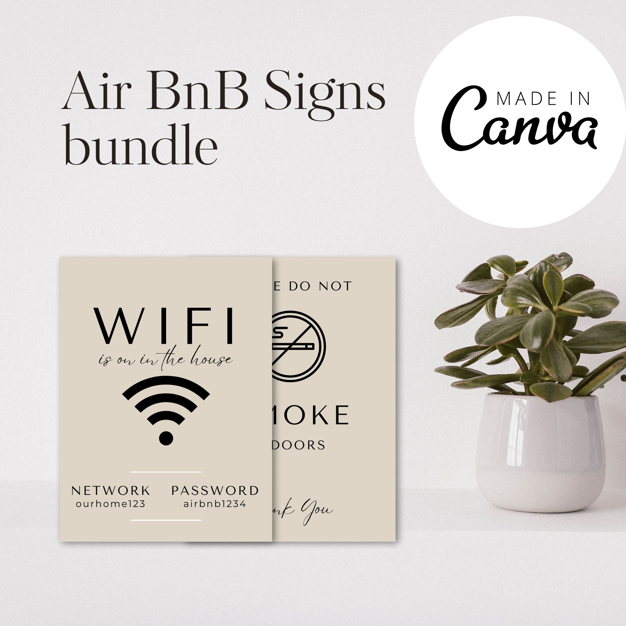 Airbnb Sign Bundle Template Airbnb Signage Signs for Rental Home Wifi ...
