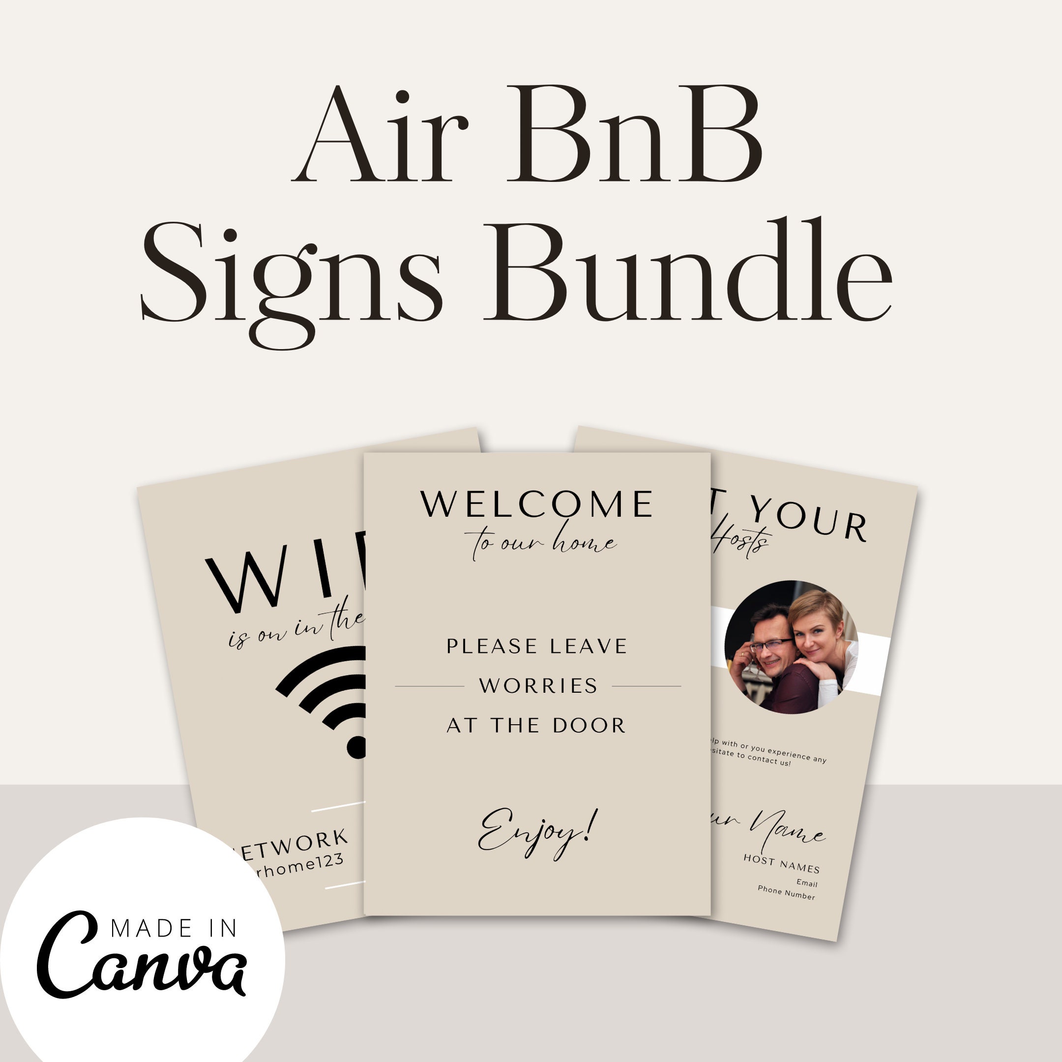 Airbnb Sign Bundle Template Airbnb Signage Signs for Rental Home Wifi ...
