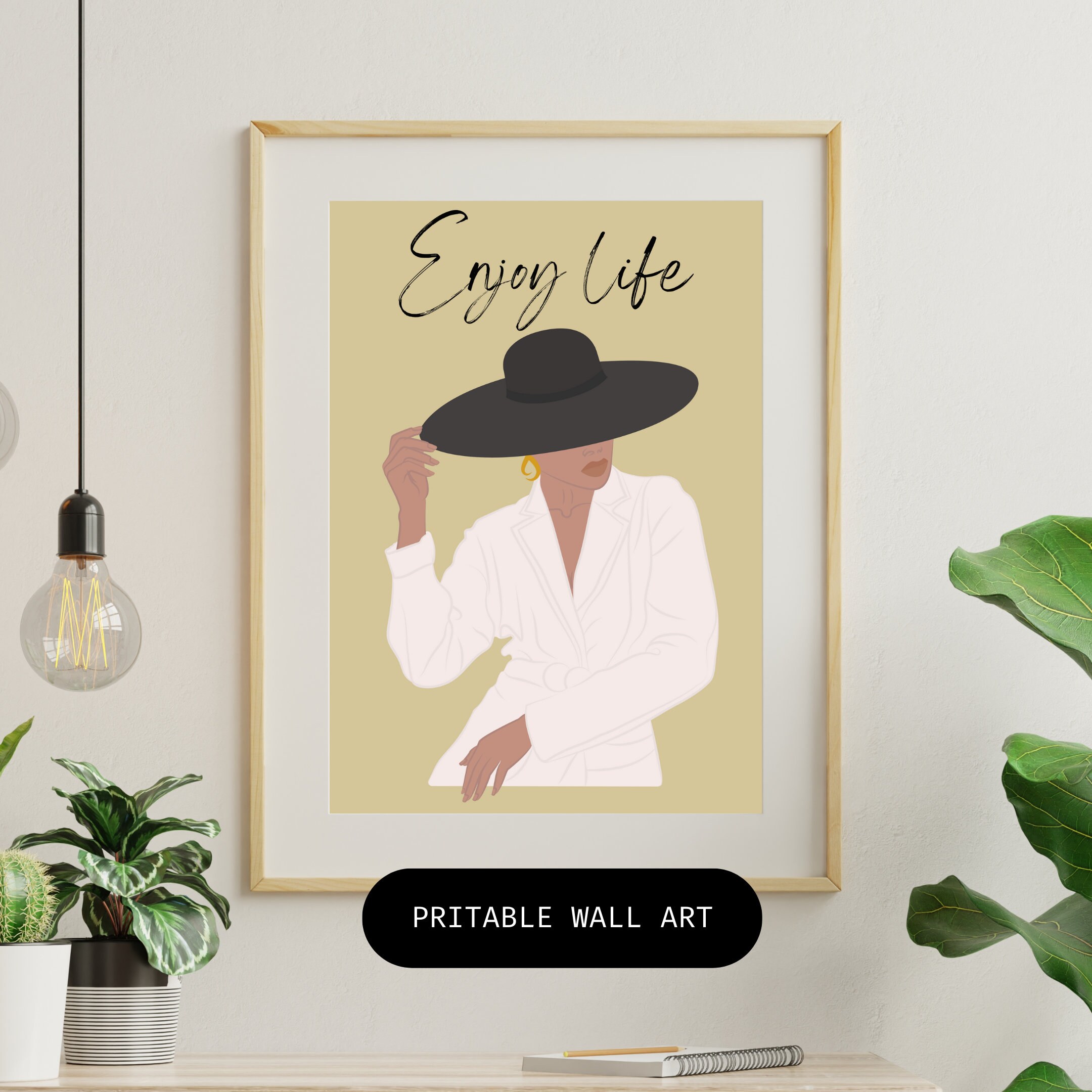 Enjoy Life Woman Digital Art, Digital Download, Wall Art, Digital Print ...