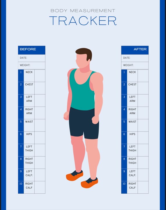 Printable Body Measurement Tracker Body Size Log Diet - Etsy