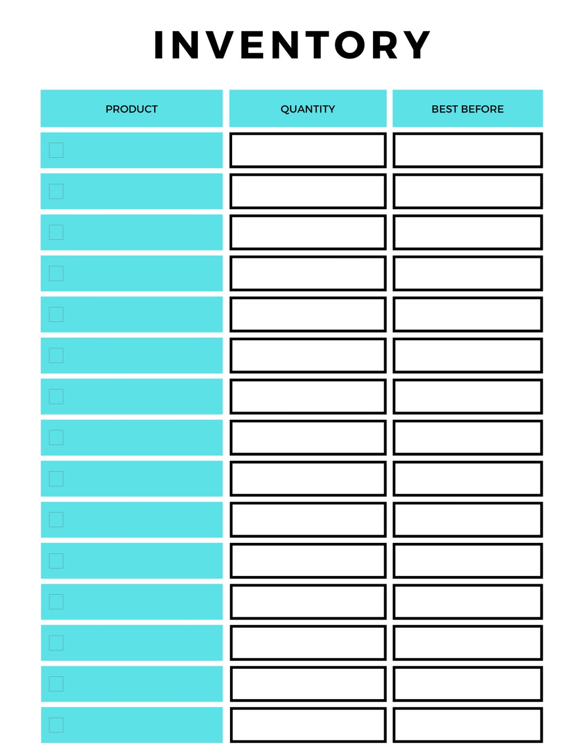Printable Inventory Management Form, Inventory Sheet, Inventory List ...