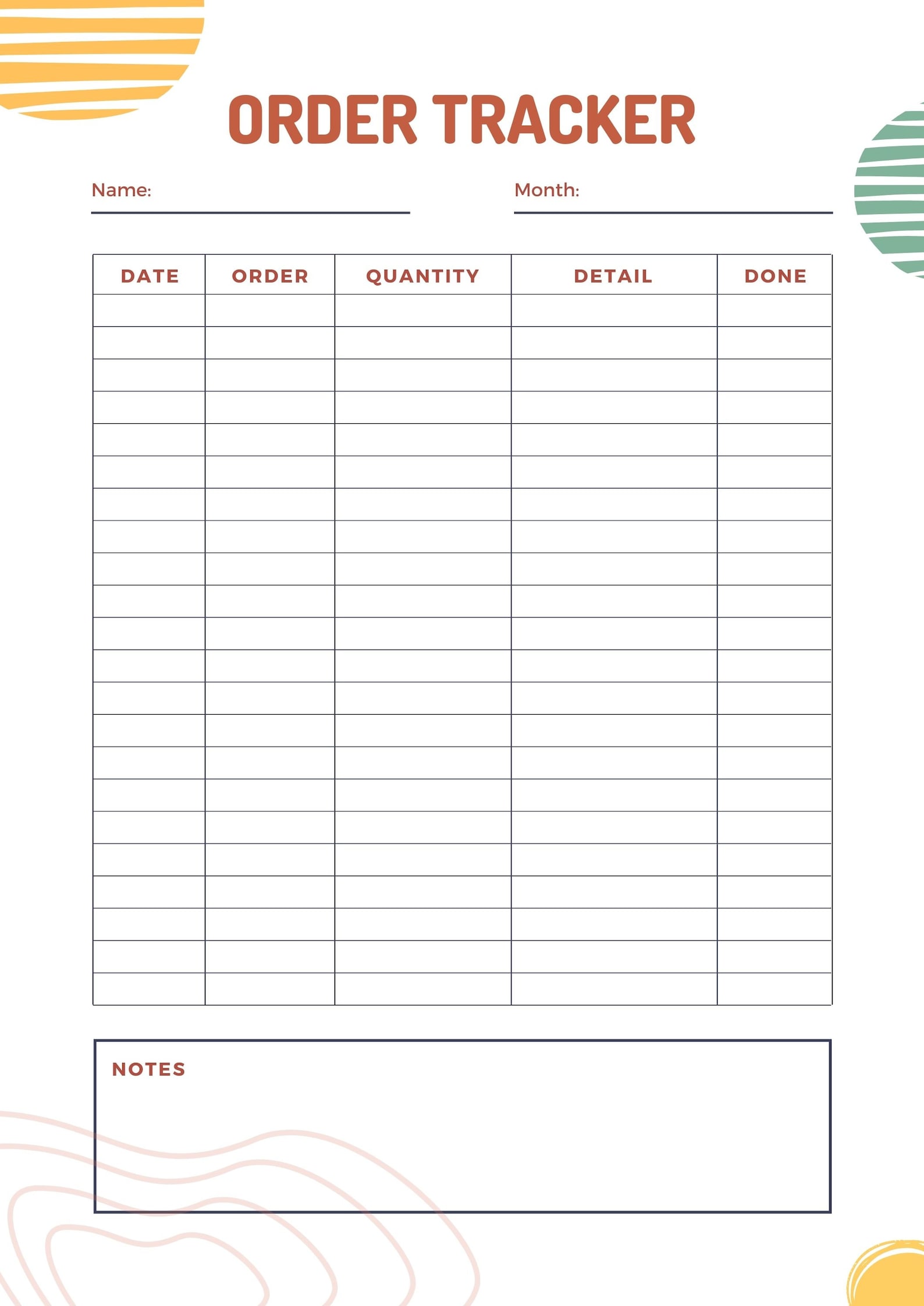 Order Form Template, Order Form for Small Business, Purchase Order Form ...