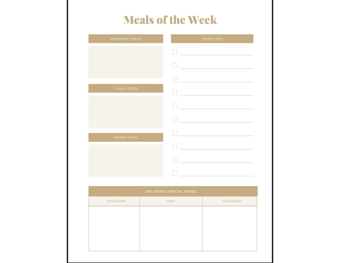 EDITABLE Weekly FAMILY PLANNER Command Center Family Planner - Etsy