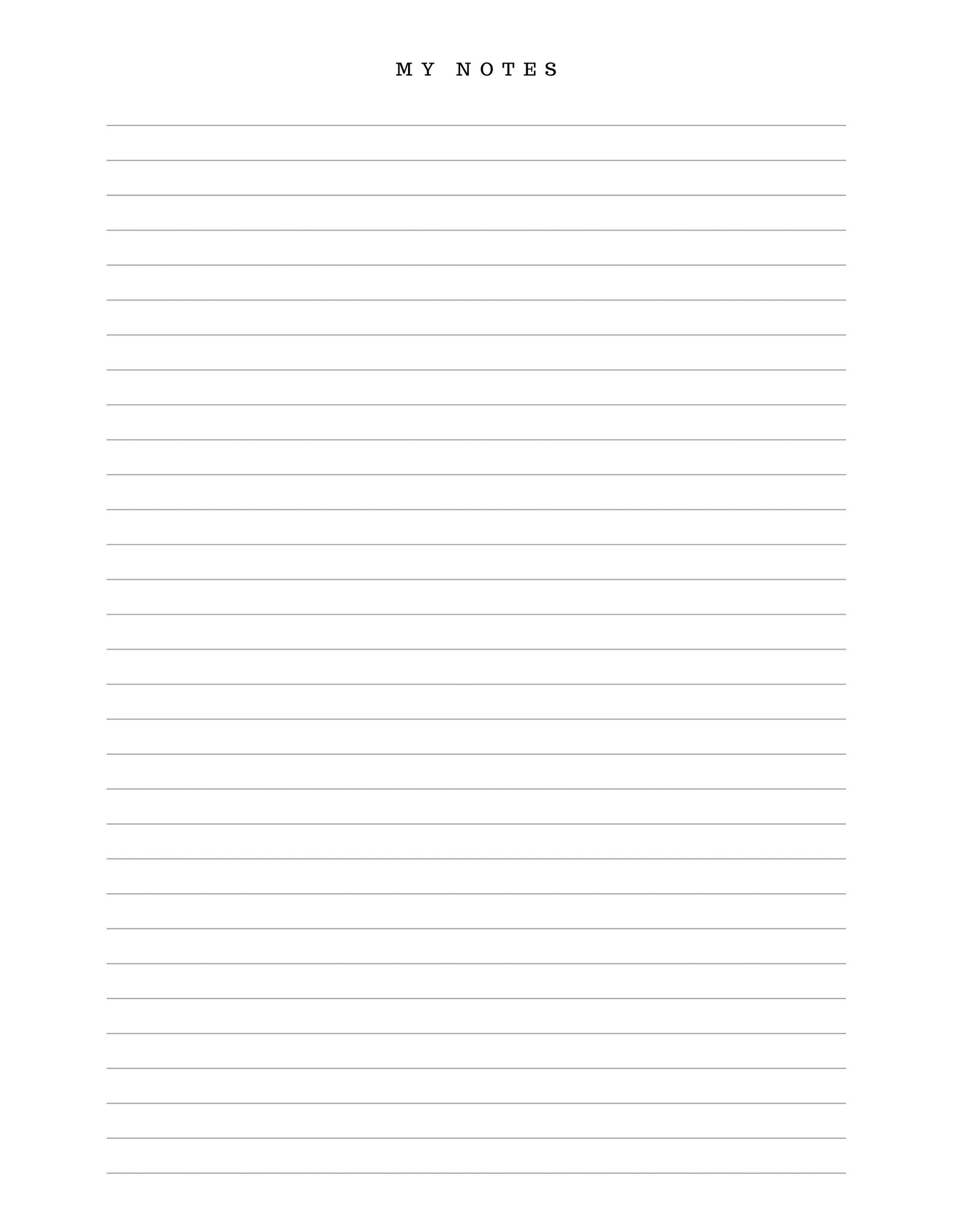 Notes Page Printable, Lined Note Paper, Notes Page Planner, Printable ...