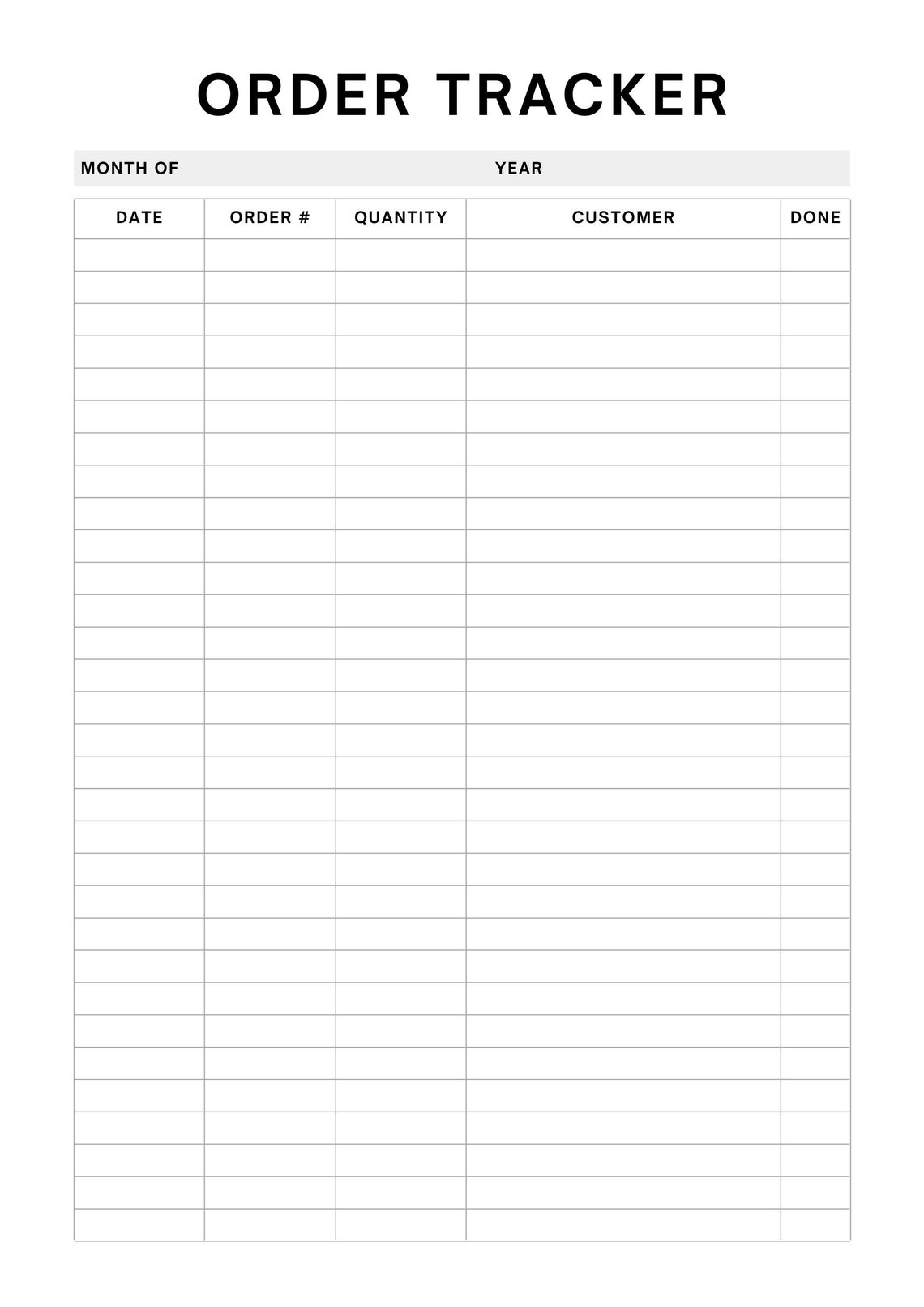 Order Form Template, Order Form for Small Business, Purchase Order Form ...