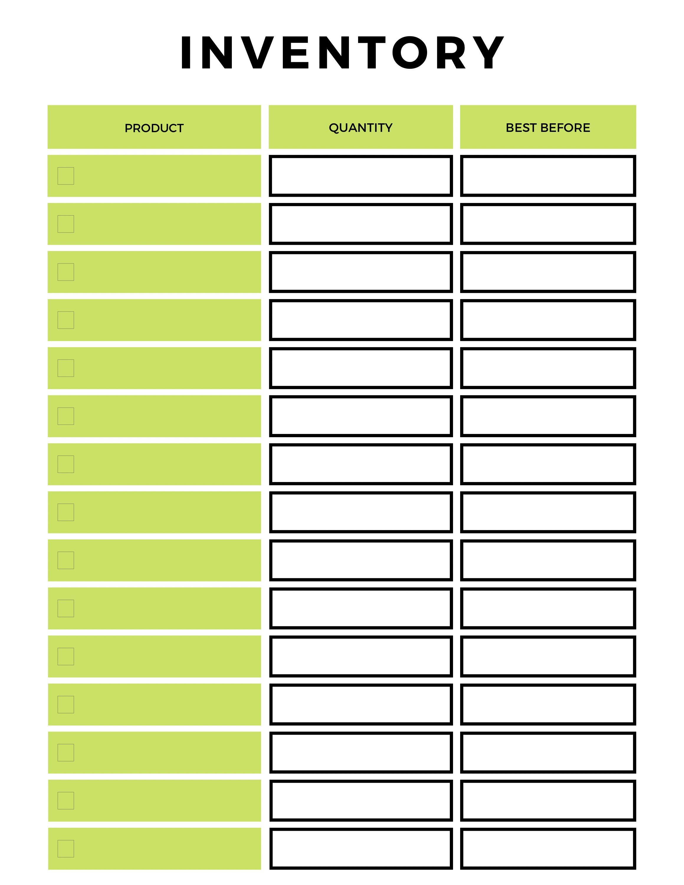 Printable Inventory Management Form, Inventory Sheet, Inventory List ...
