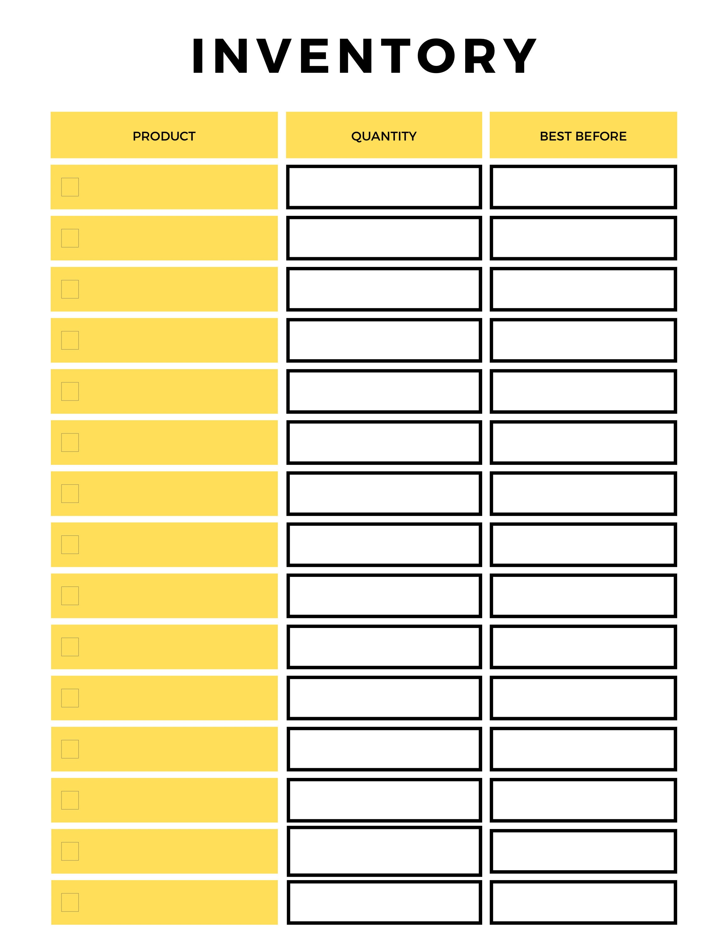 Printable Inventory Management Form, Inventory Sheet, Inventory List ...