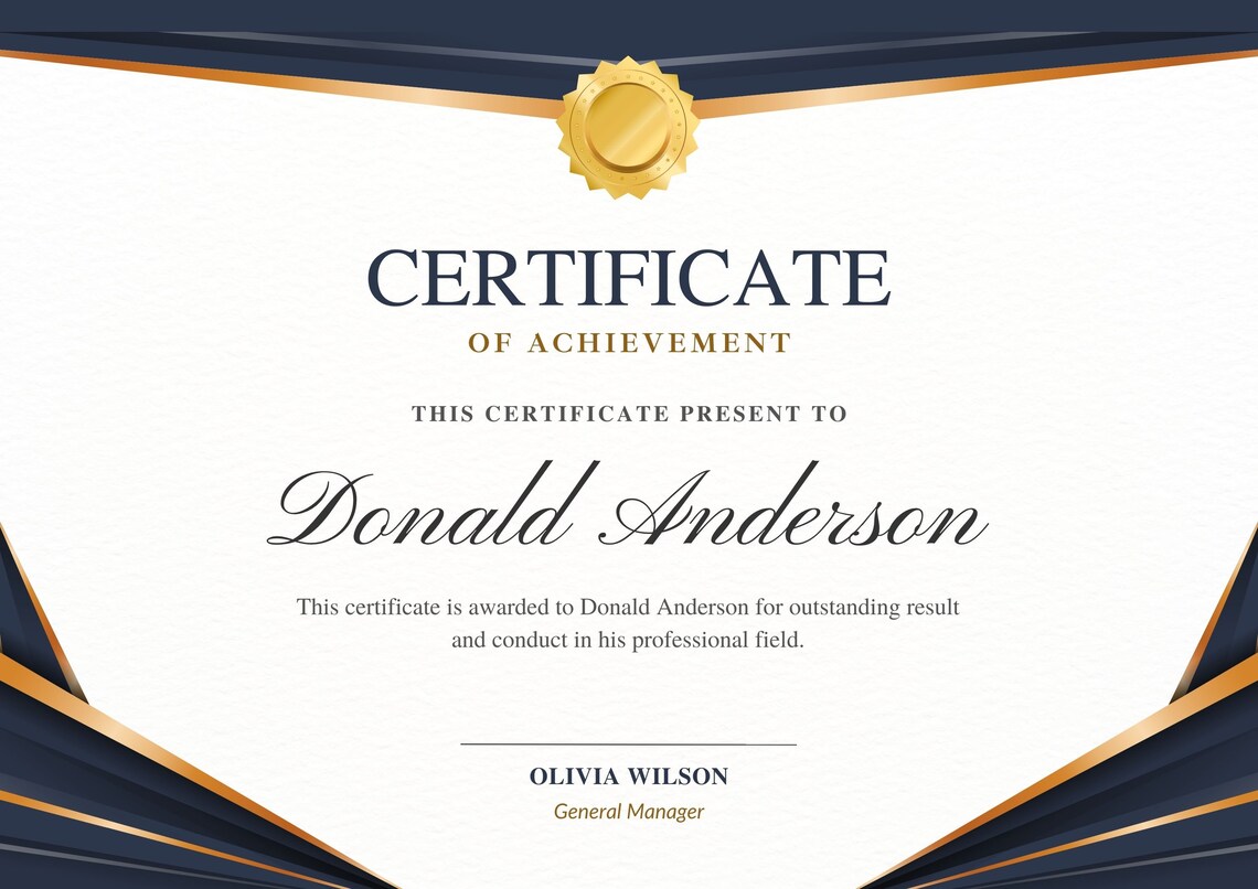 EDITABLE Certificate, Corporate Award, Certificate Template, Blank ...