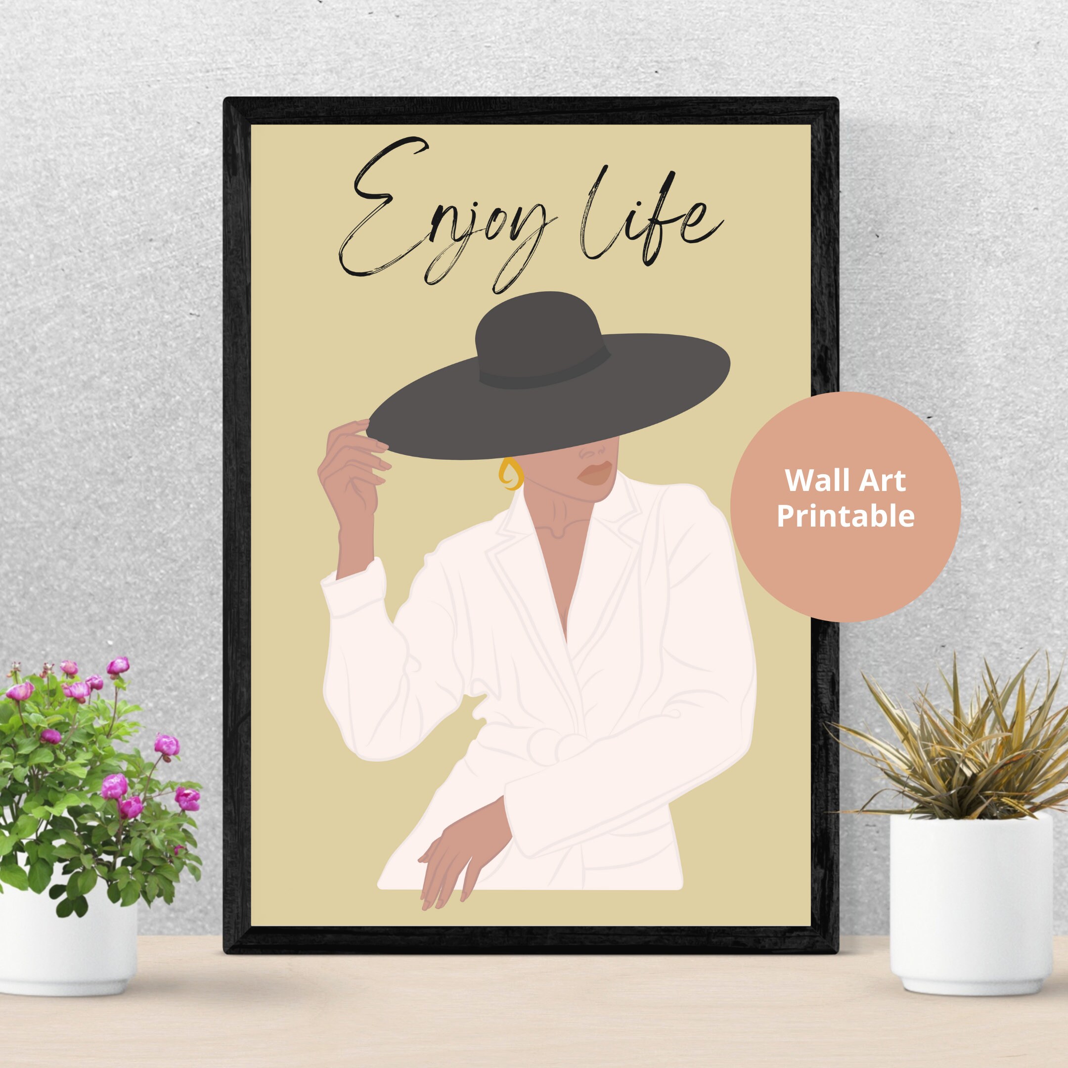 Enjoy Life Woman Digital Art, Digital Download, Wall Art, Digital Print ...