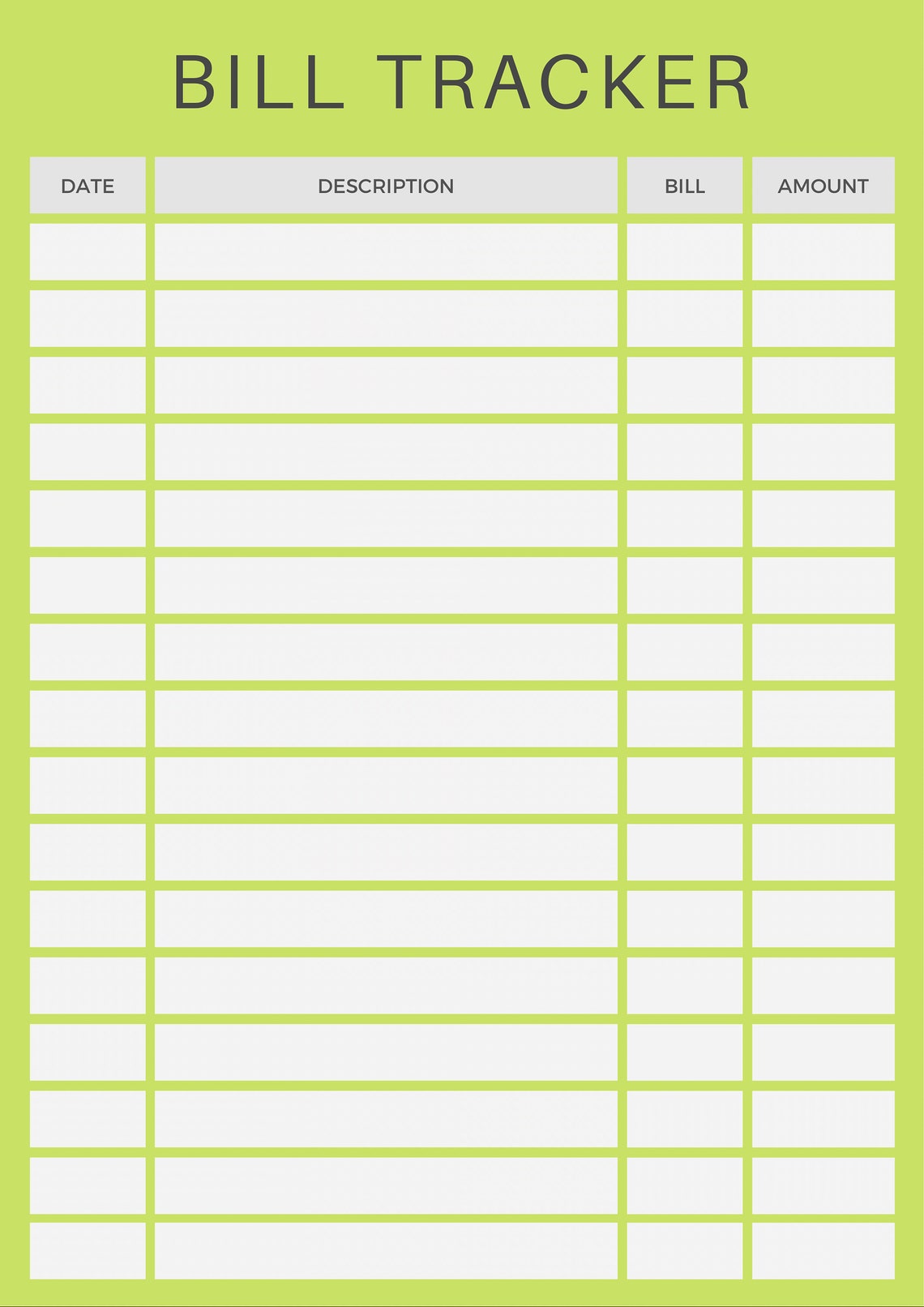 Instant Download - Monthly Bill Payment Trackers! in 8 Colors in 1 Pdf ...