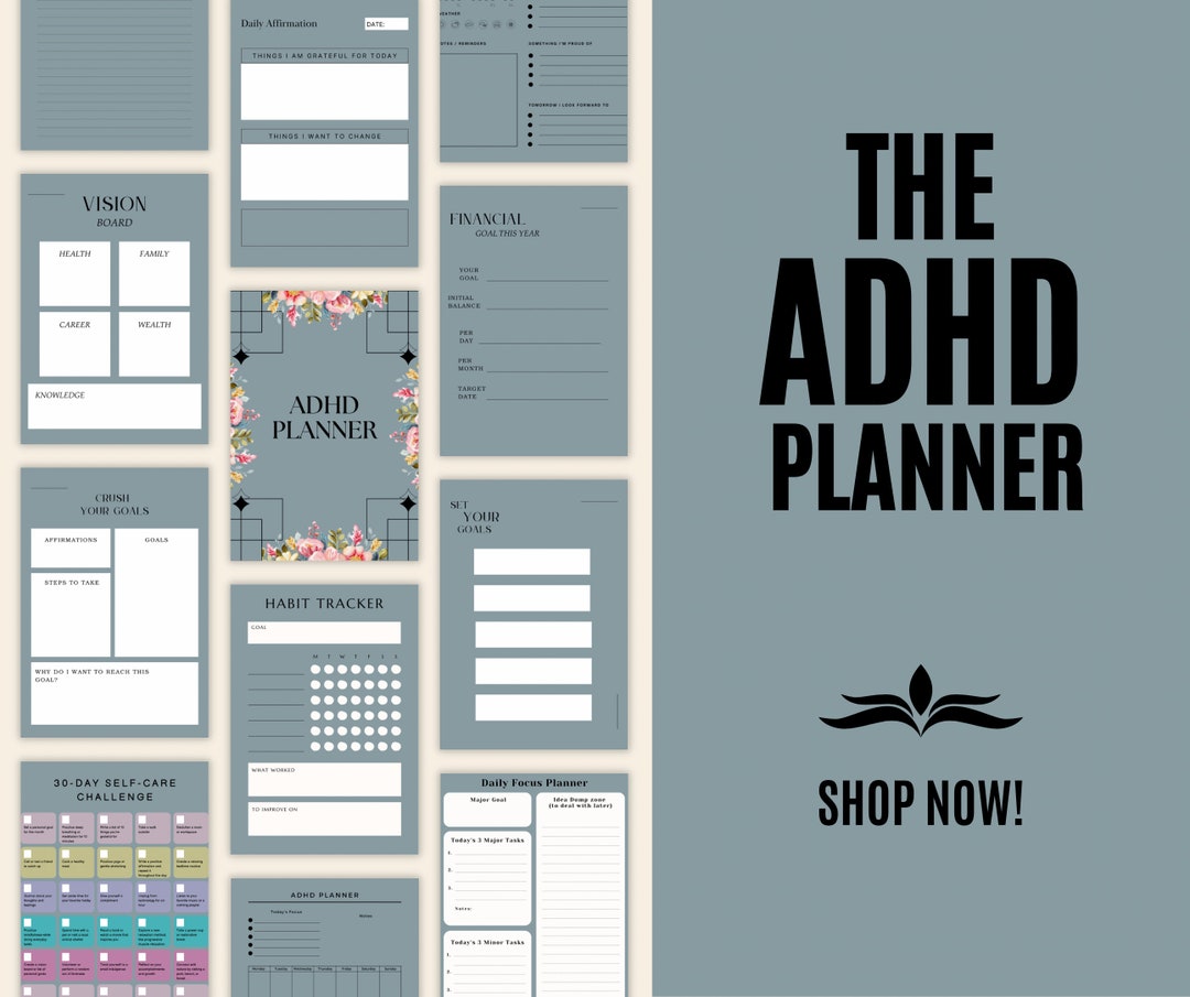 Adhd Planner, Adhd Journal,adhd Organizer,adhd Workbook,adhd Work ...