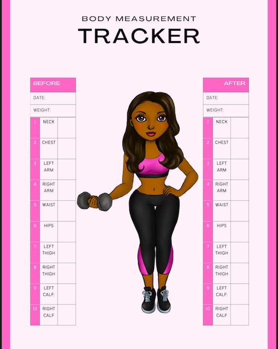 Printable Body Measurement Tracker Body Size Log Diet - Etsy