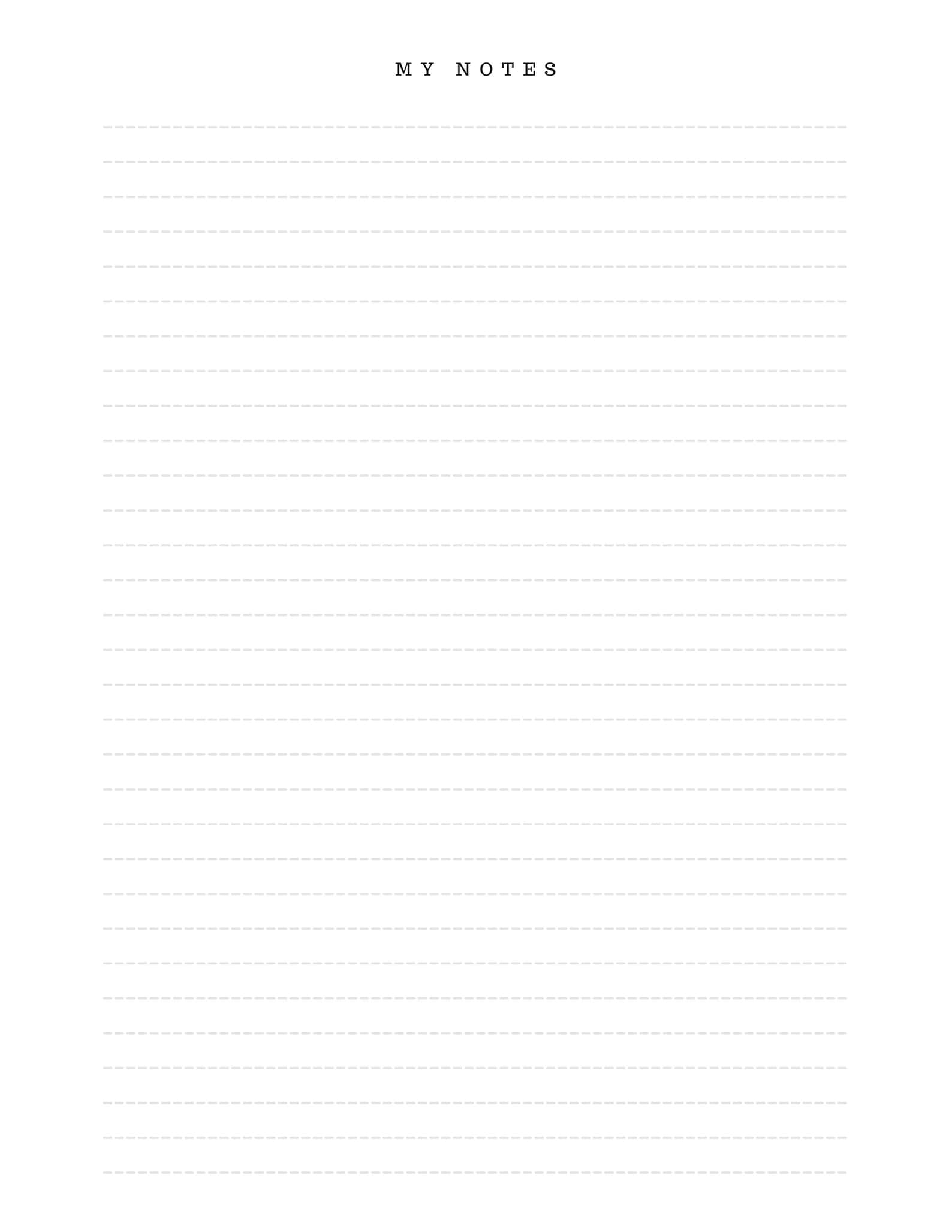 Notes Page Printable, Lined Note Paper, Notes Page Planner, Printable ...