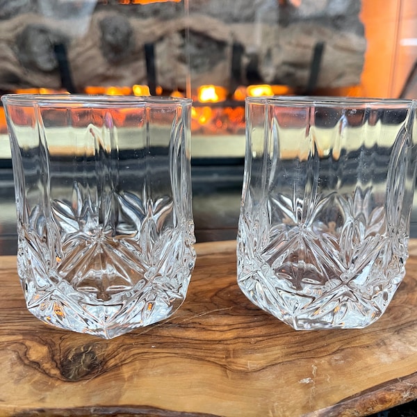 Vintage Cut Glass Old Fashion Glasses - Etsy