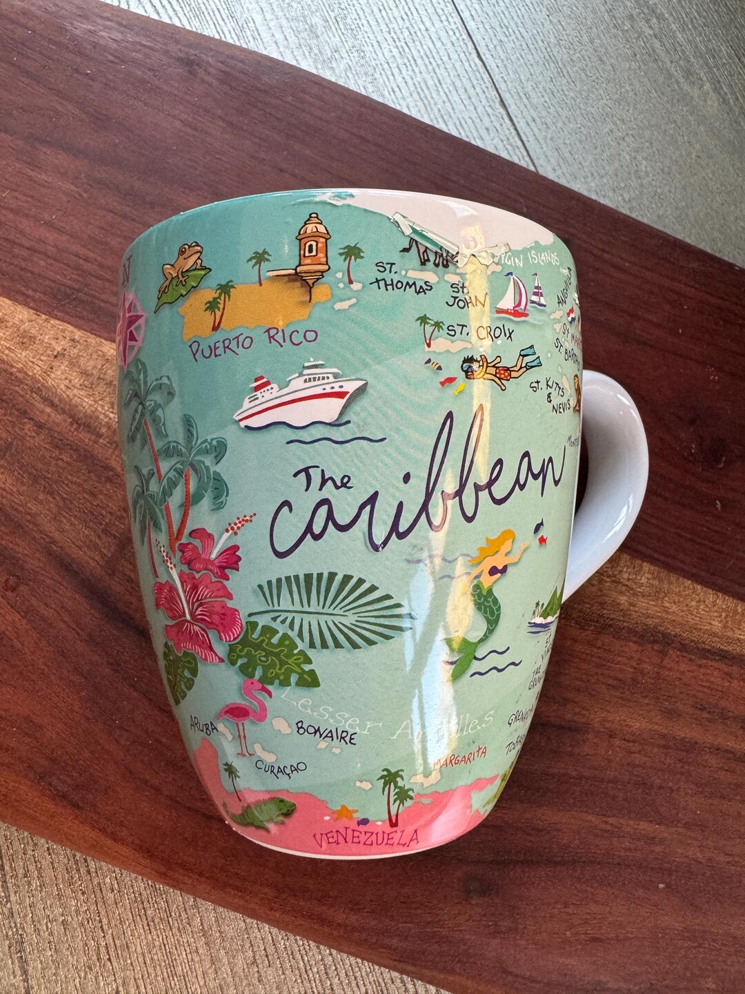 CARIBBEAN ISLAND MAP Big Coffee Mug Souvenir Tea Travel Vacation - Etsy