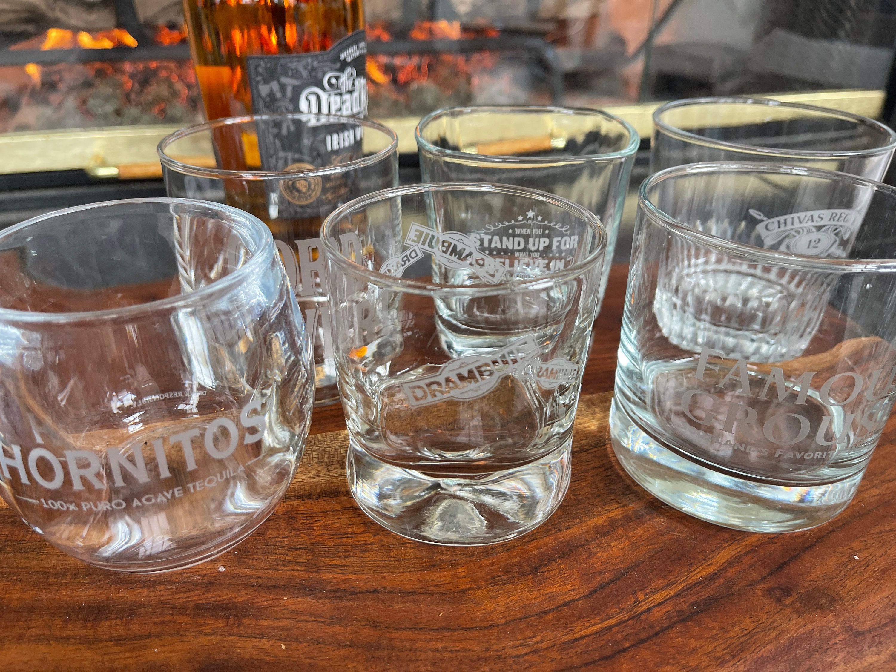 RETRO Set Lord Calvert Drambuie Famous Grouse Hornitos Jack Daniels ...