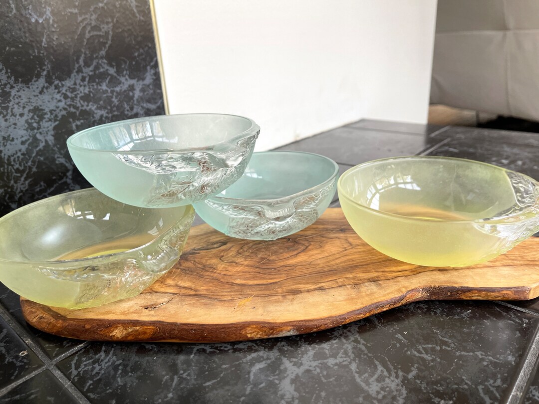 Vintage Frosted Grape Pattern Set of 4 Bowl Side Dish Retro Dinnerware ...