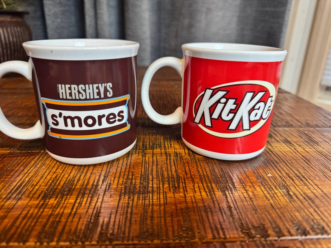 Hershey’s S’mores Mug and Kit Kat Mug Set, Vintage Candy Logo Mugs ...