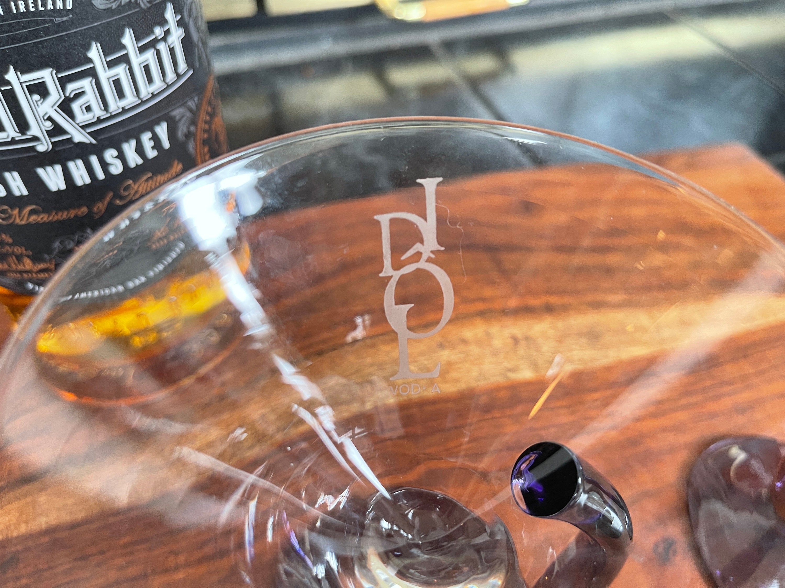 IDOL Vodka CRAZY Bent Martini Glasses Etched Grapes Fun Funky - Etsy